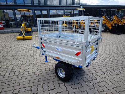 Fudex 500 kg Kippanhänger inkl. Gitteraufsatz für Quad Kleintraktor ...